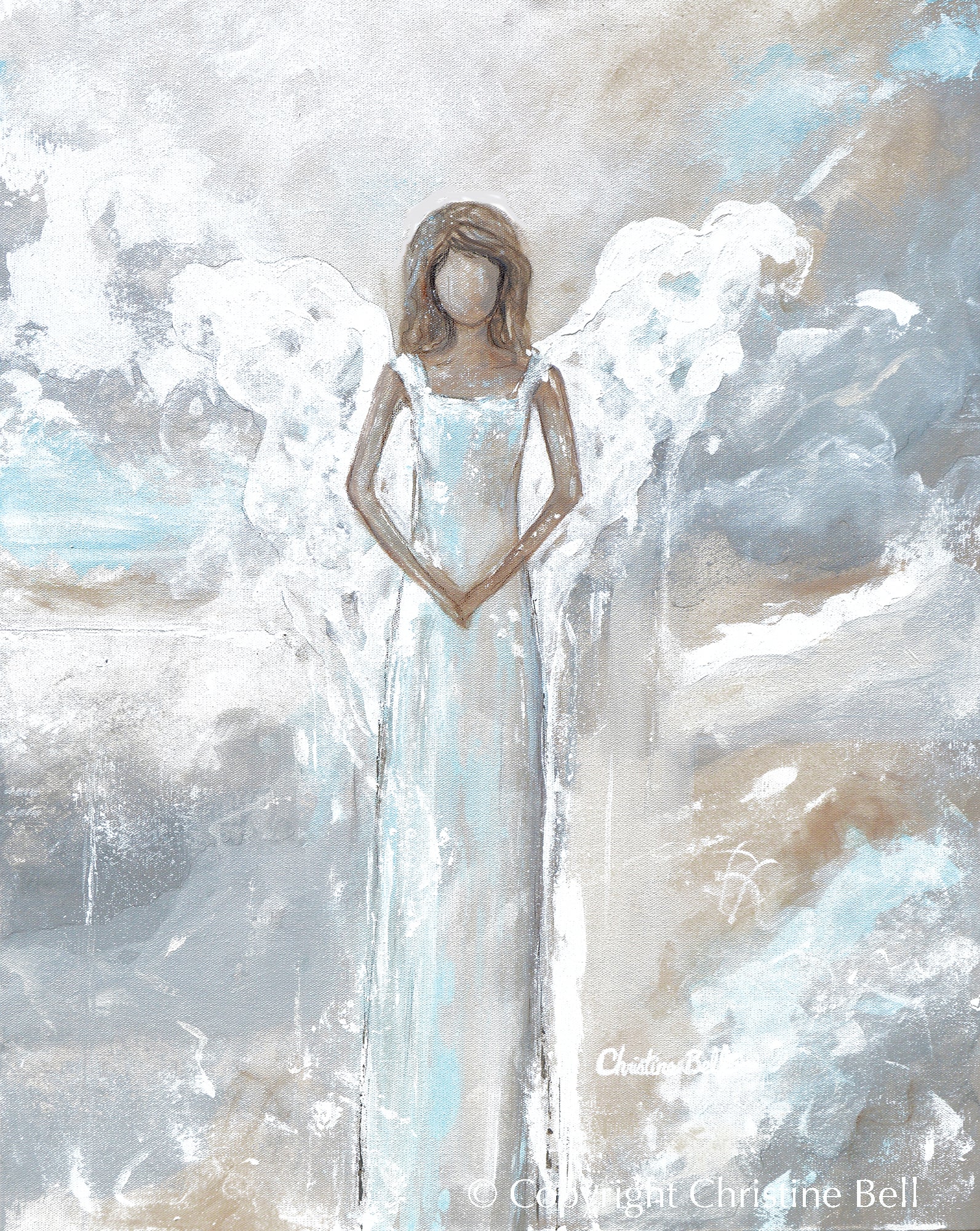 Angel Paintings abstract art guardian angels spiritual wall art decor ...