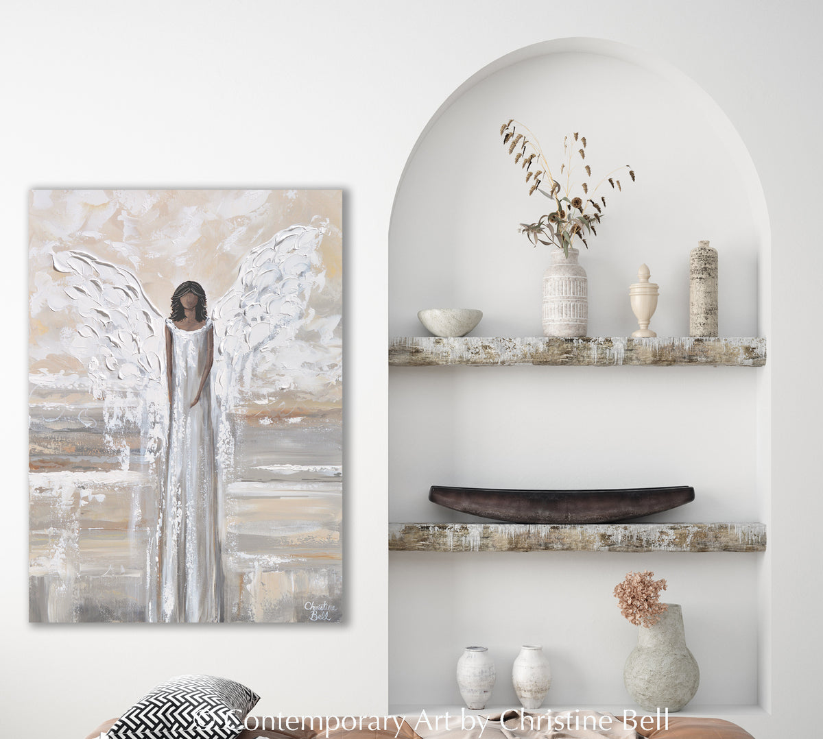 GICLEE PRINT Angel Painting Angel of Peace Art Neutral Canvas Decor ...