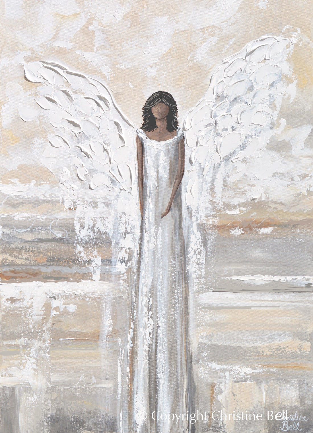 Angel Paintings abstract art guardian angels spiritual wall art decor ...