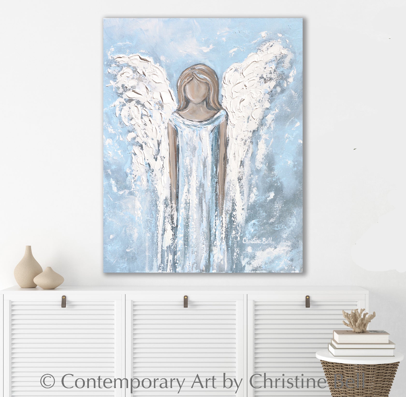 Angel Paintings abstract art guardian angels spiritual wall art decor ...