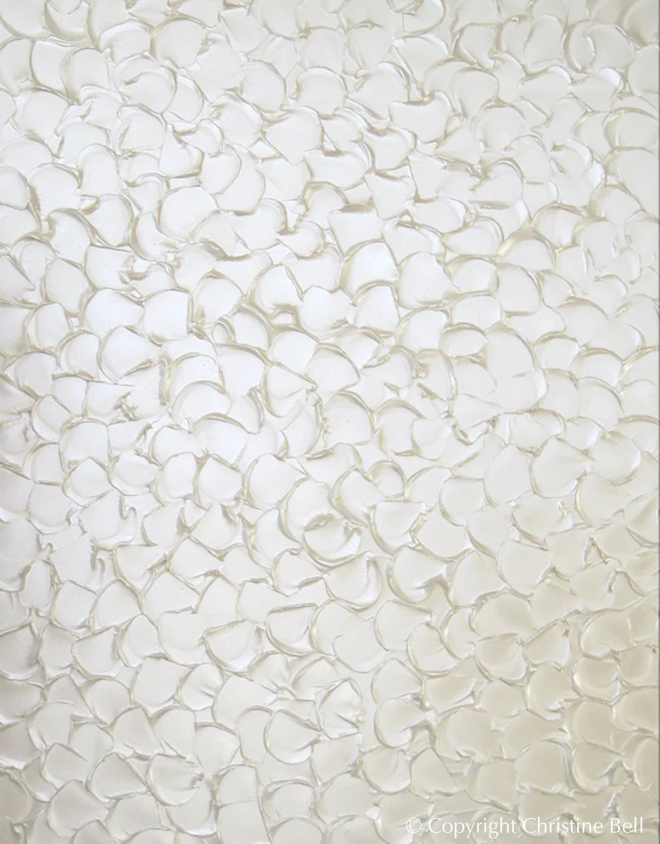 "Pearlescence" Original Painting Textured Abstract Pearl White Wall Ar ...