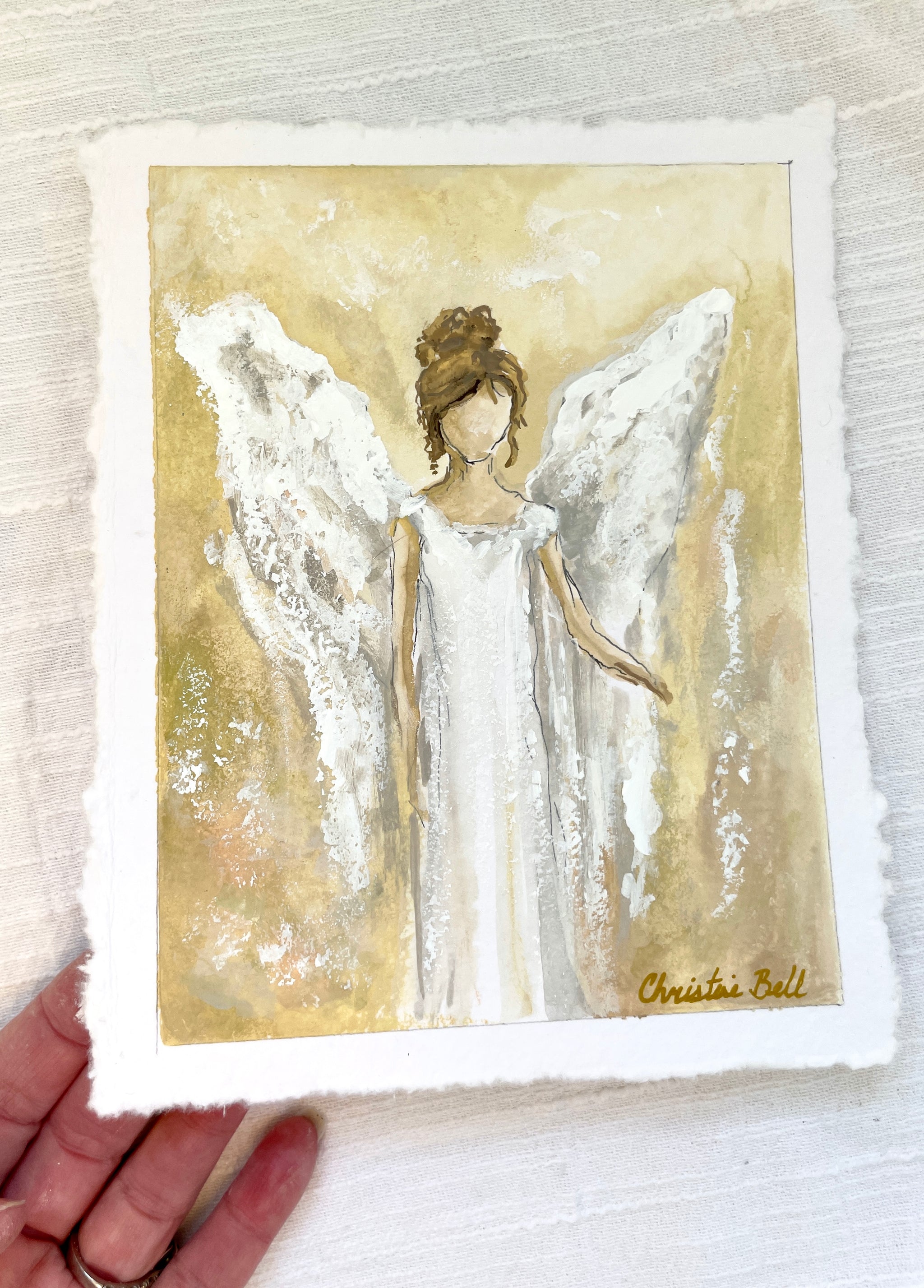 Original Art Angel Painting Guardian Angels Fine Art Wall Art Decor ...