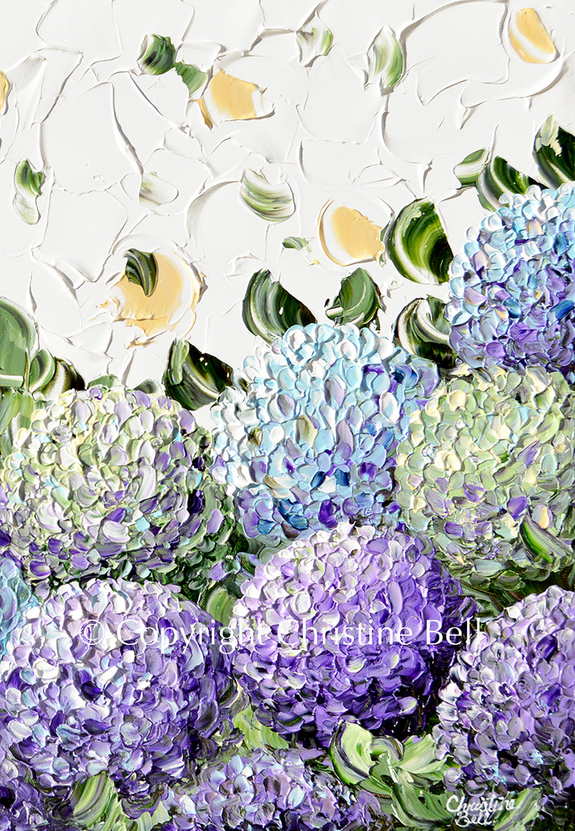 GICLEE PRINT Art Floral Painting Hydrangea Flowers Canvas Wall Art ...