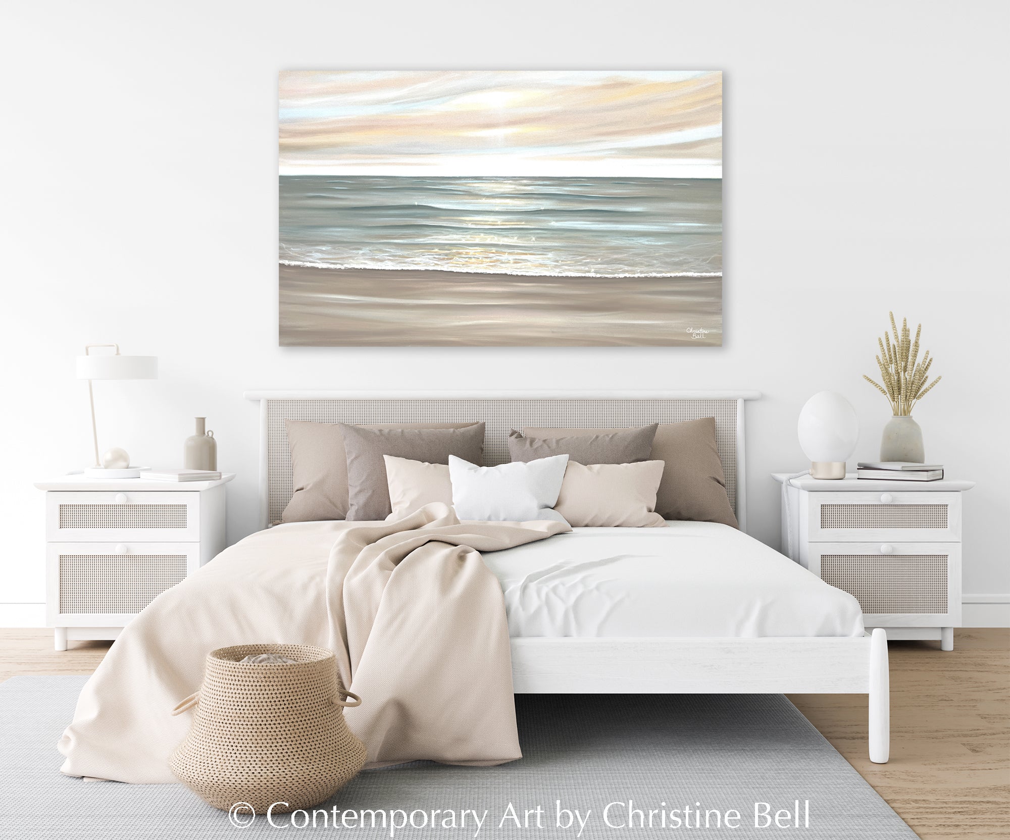 Giclée Print Neutral Coastal Ocean Painting Seascape Canvas Wall Art ...