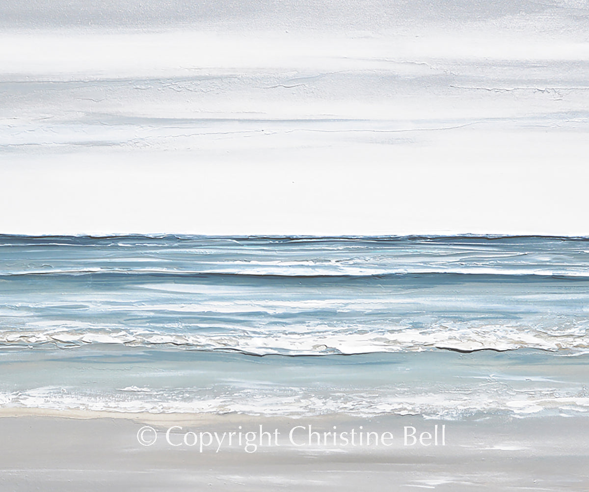 Giclée Print Ocean Painting Abstract Seascape Blue Canvas Wall Decor ...