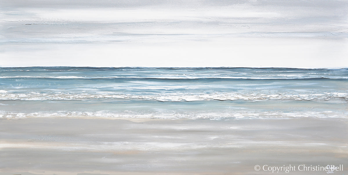 ORIGINAL Abstract Seascape Painting Ocean Coastal Beach Decor Wall Art ...