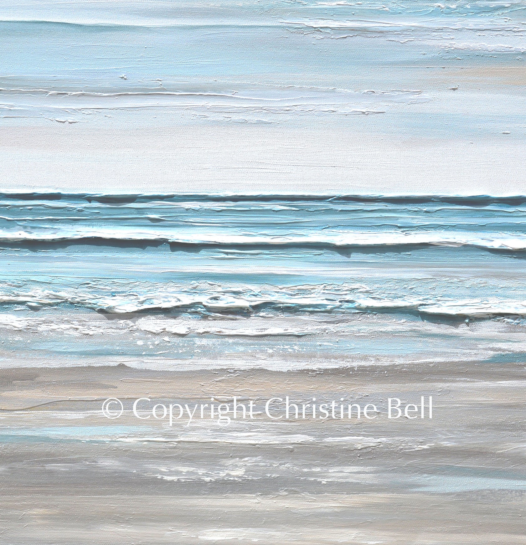 ORIGINAL Abstract Coastal Ocean Painting Seascape Beach Wall Art Decor – Contemporary Art by ...