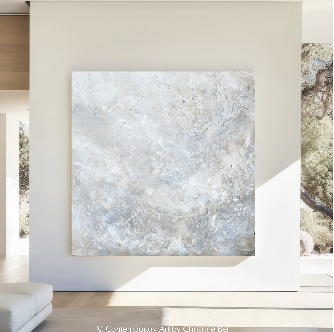 ORIGINAL Coastal Abstract Painting TEXTURED Neutral Large Wall Art ...