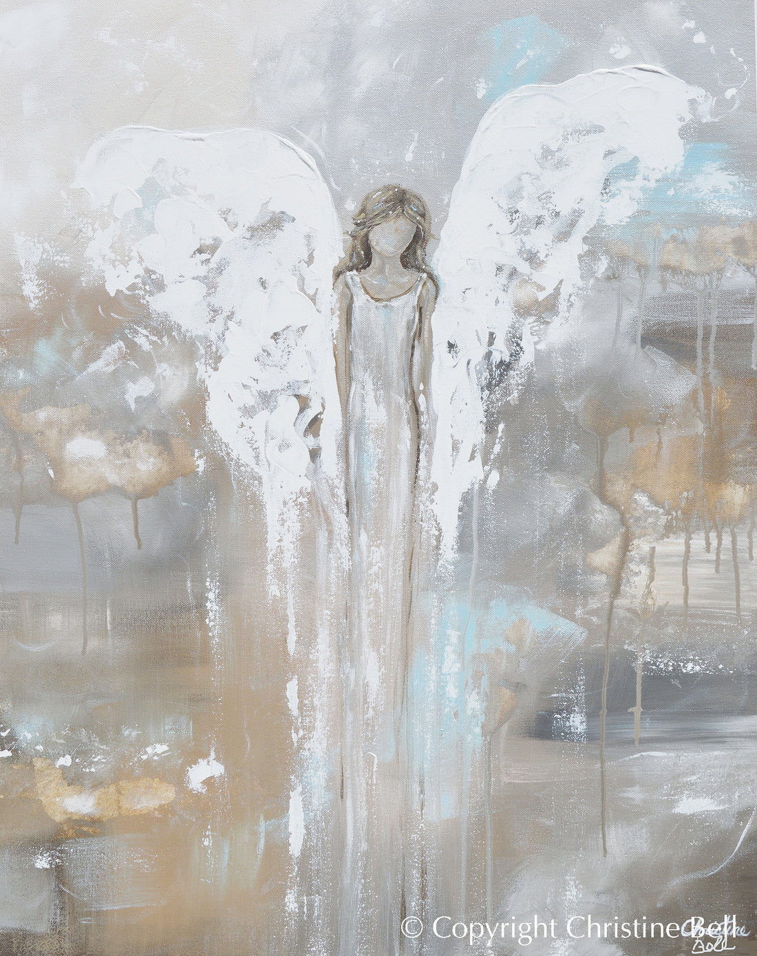 Angel Paintings abstract art guardian angels spiritual wall art decor ...