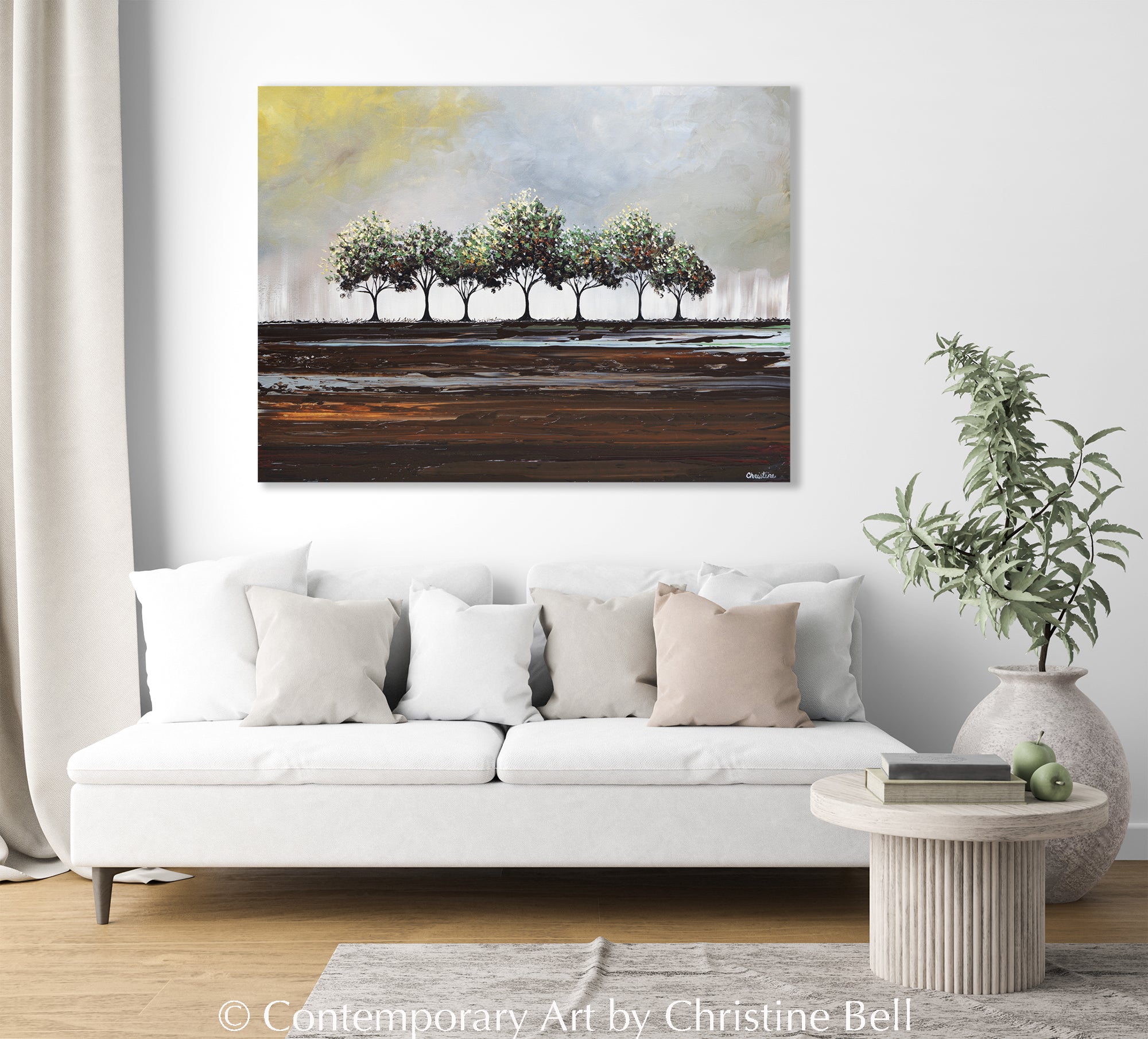 Original Abstract Tree Paintings Blossoming Trees Art – Contemporary ...