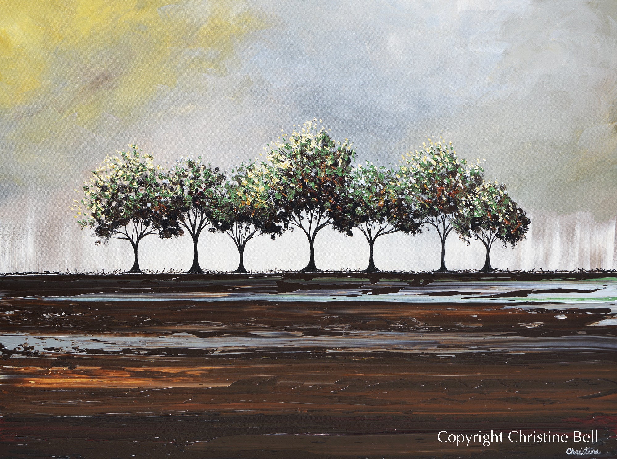 Original Abstract Tree Paintings Blossoming Trees Art – Contemporary ...