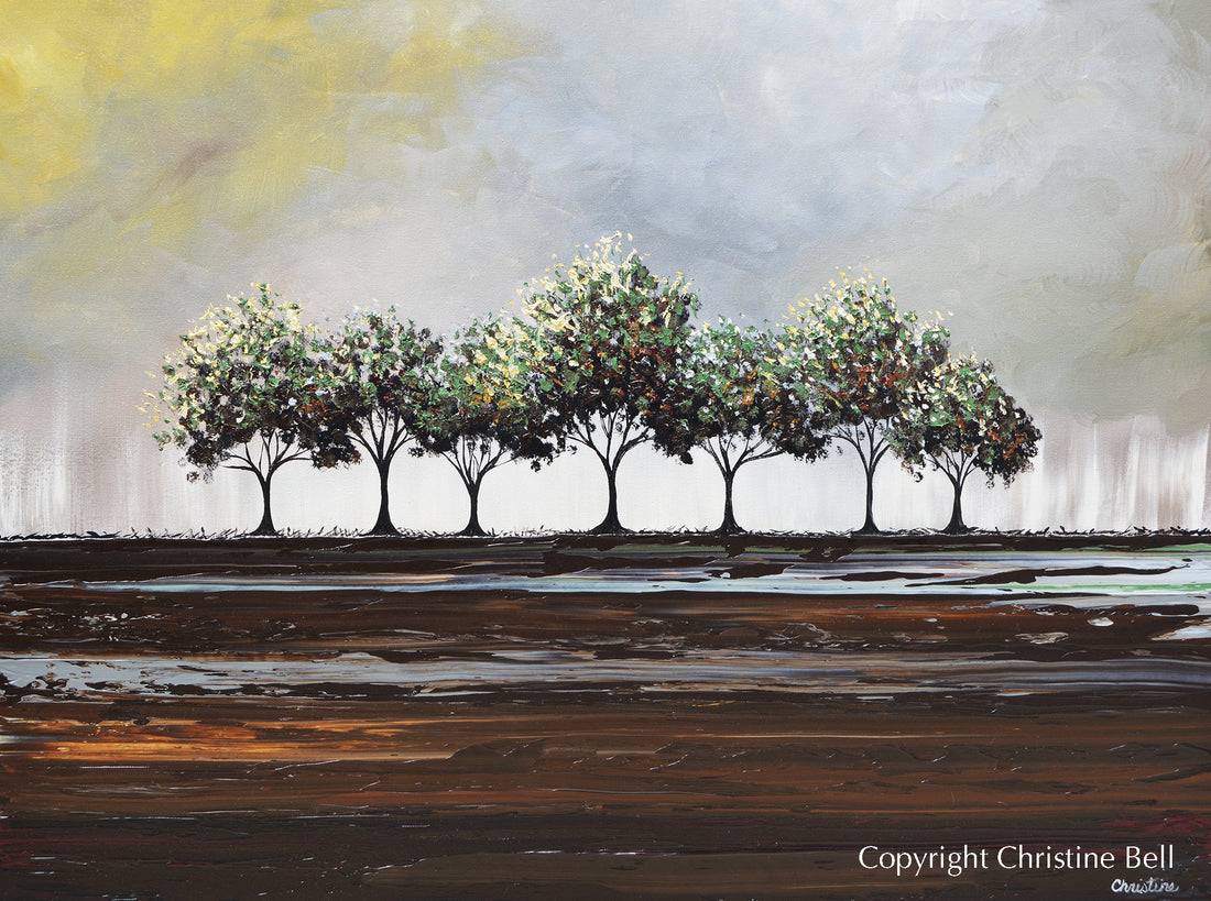Original Abstract Tree Paintings Blossoming Trees Art – Contemporary ...