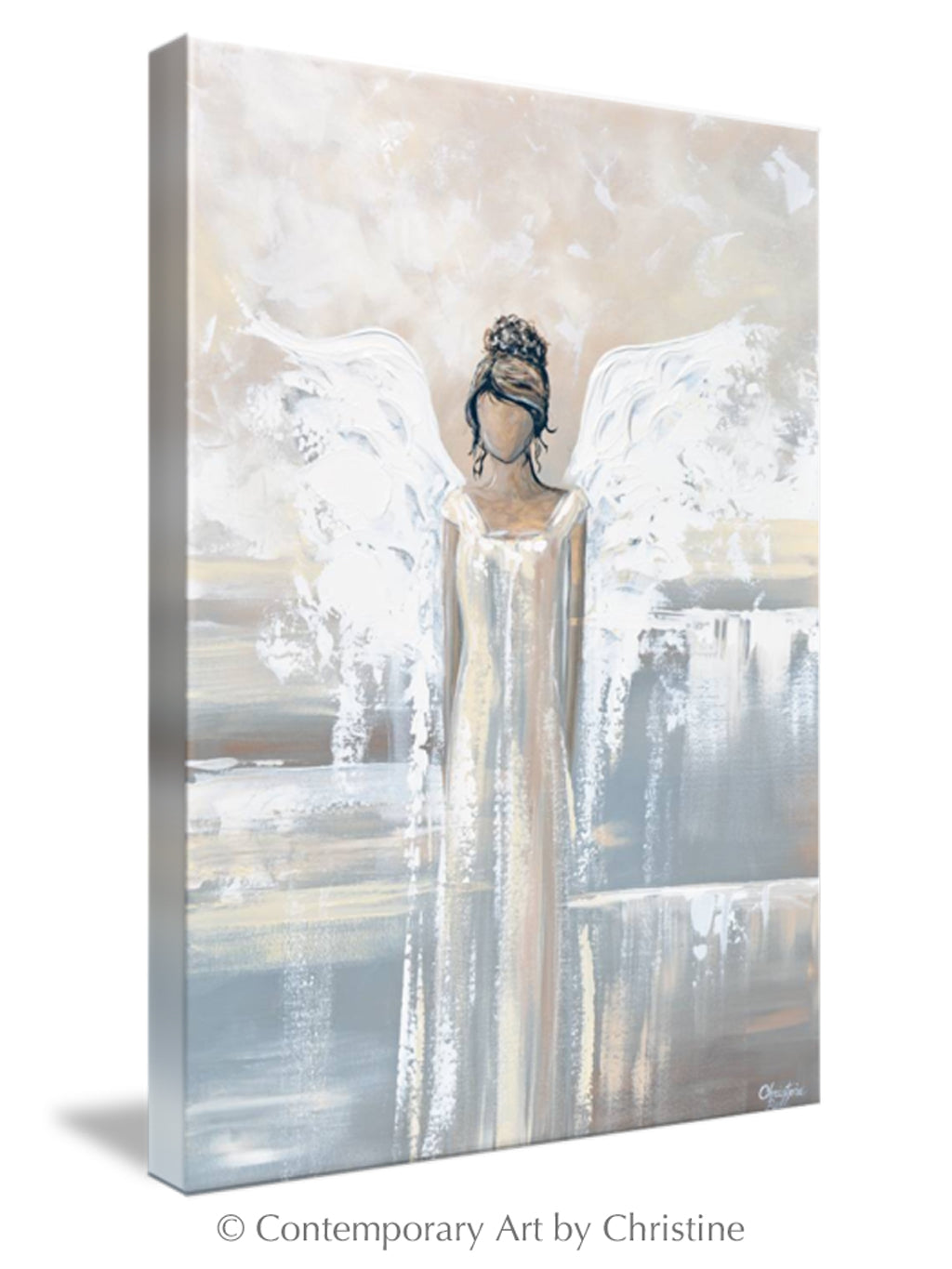 Angel Painting Art Print Guardian Angels Home Decor Neutral Wall Art ...
