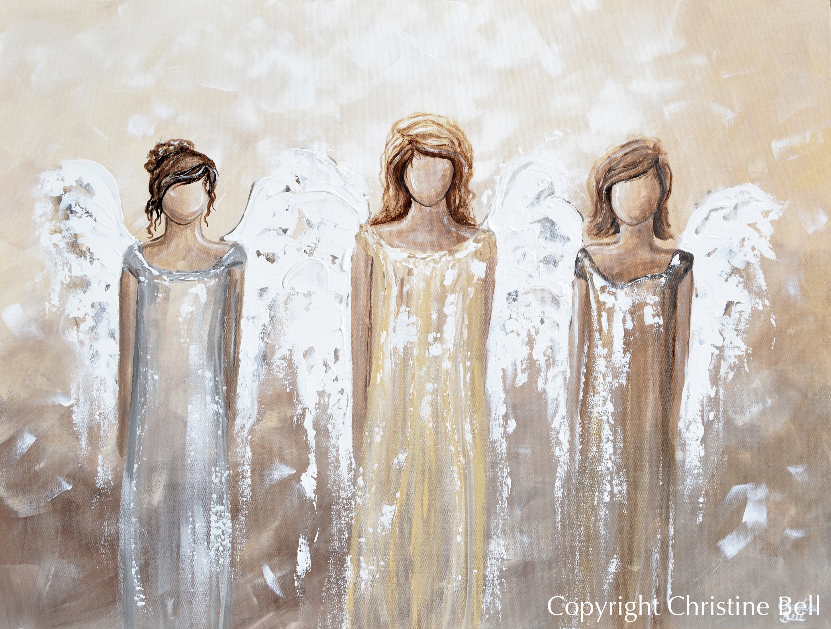 Angel Paintings abstract art guardian angels spiritual wall art decor ...
