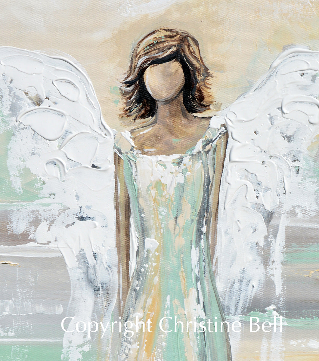 ORIGINAL Angel Painting Guardian Angels Home Decor Spiritual Wall Art ...
