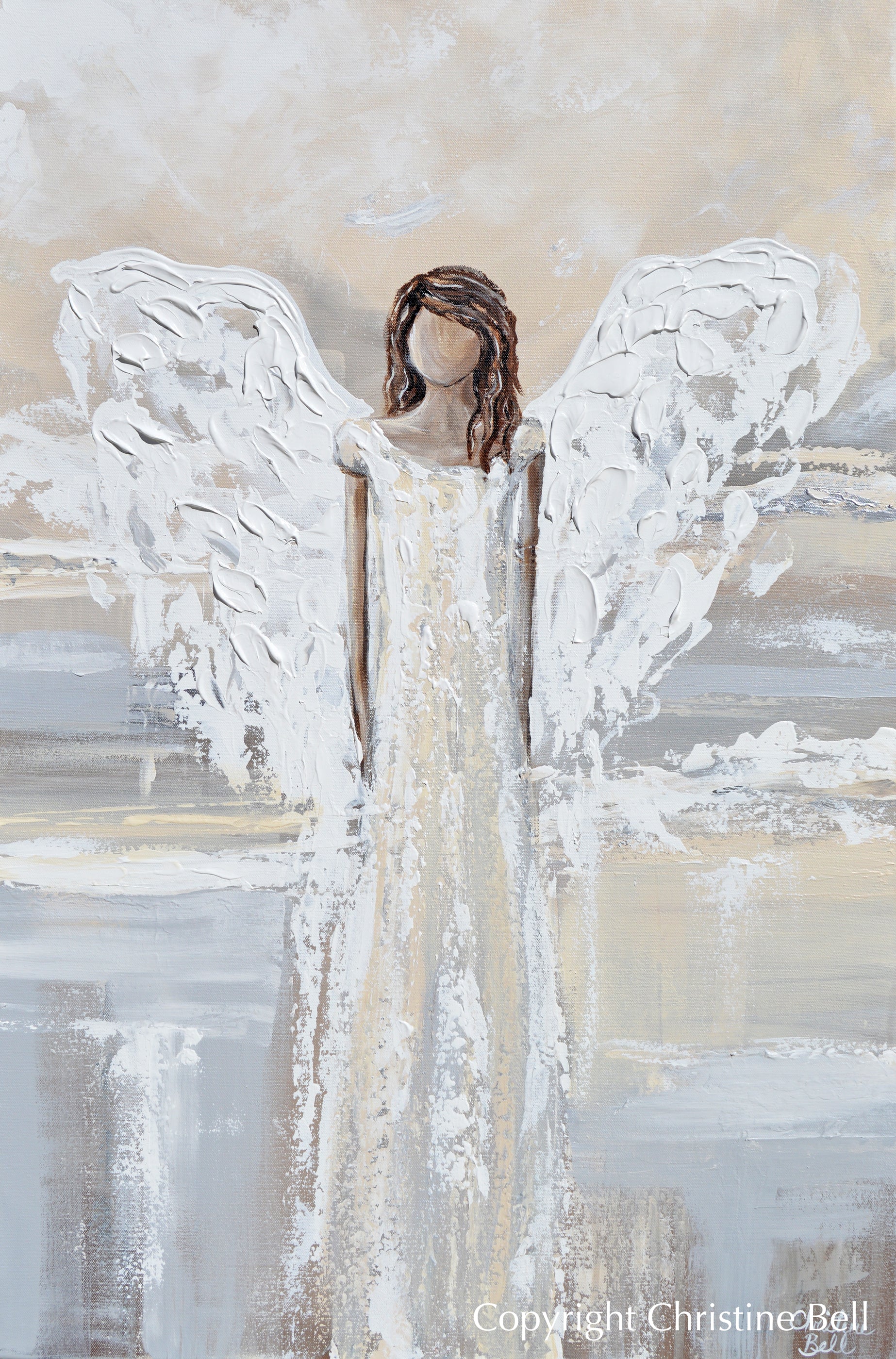 Angel Paintings abstract art guardian angels spiritual wall art decor ...