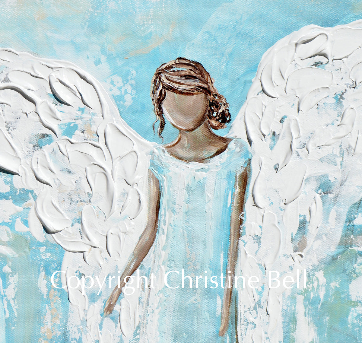 ORIGINAL Angel Painting Modern Guardian Angel Decor Spiritual Wall Art ...