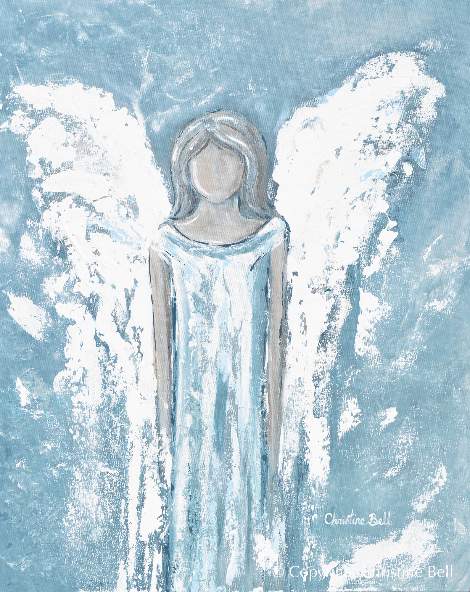 Angel Paintings abstract art guardian angels spiritual wall art decor ...