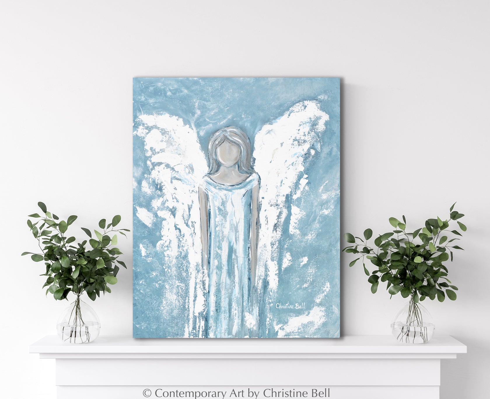 Angel Paintings abstract art guardian angels spiritual wall art decor ...