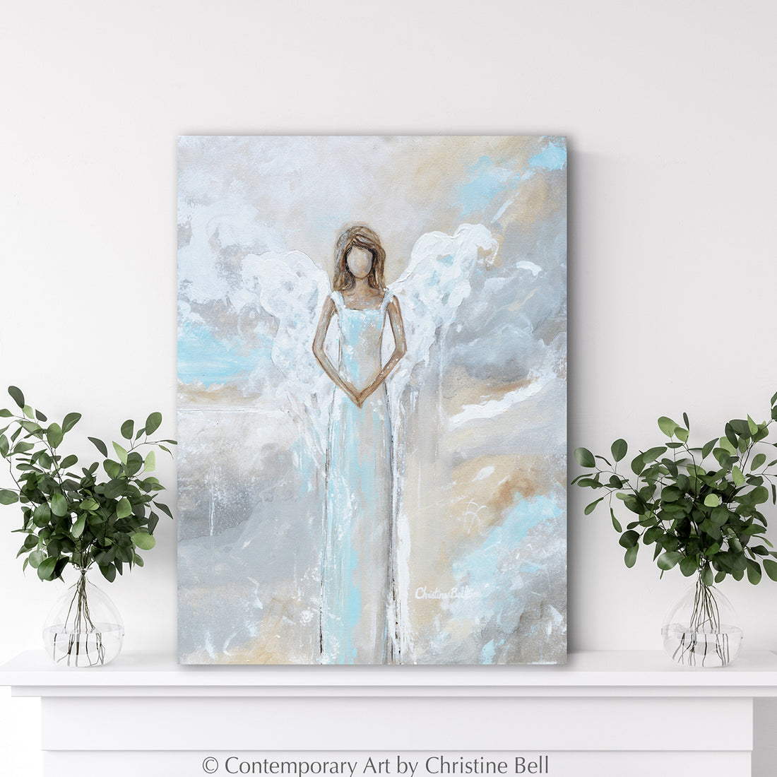 Original Art Angel Painting Guardian Angels Fine Art Wall Art Decor ...