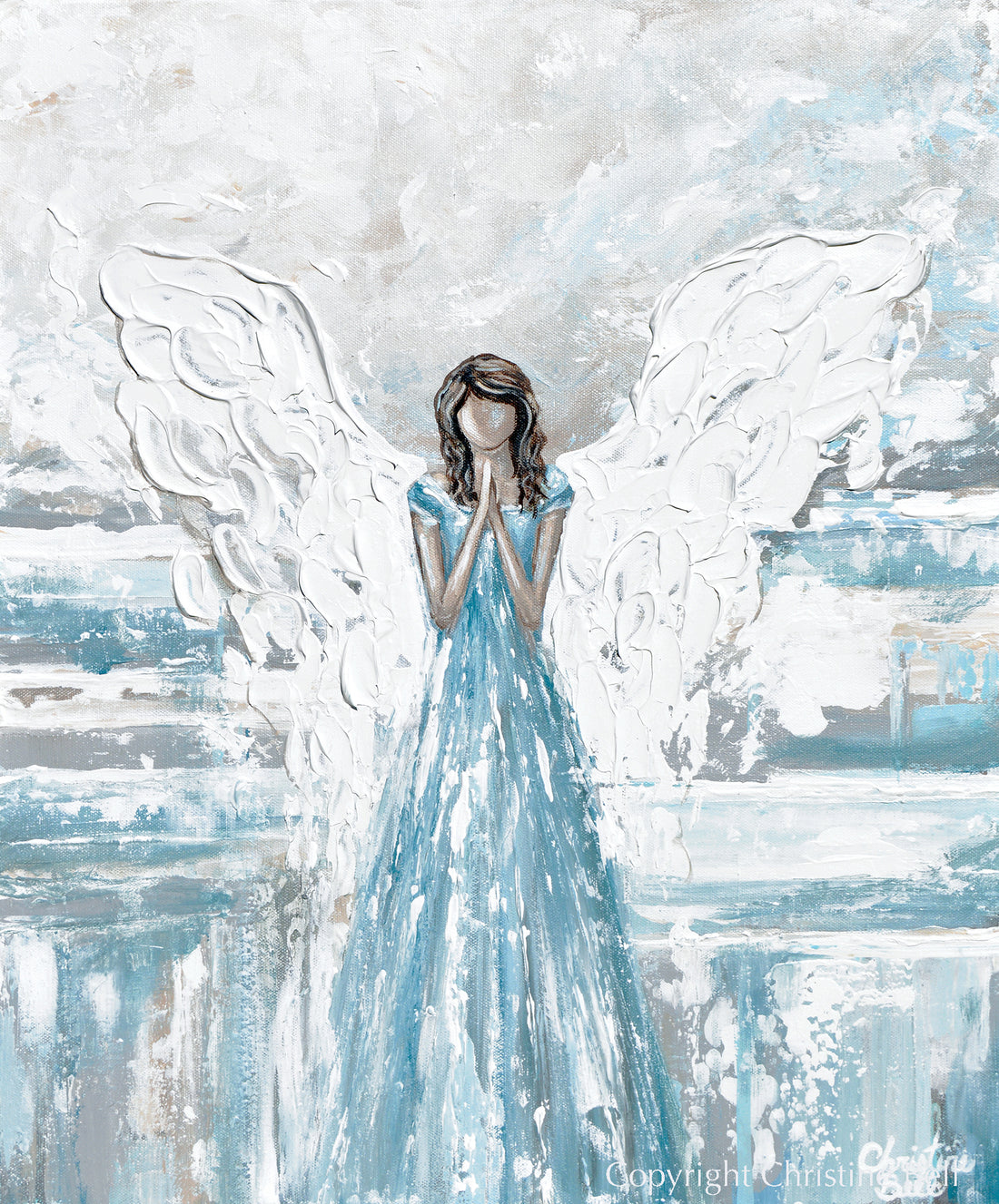 Angel Paintings abstract art guardian angels spiritual wall art decor ...