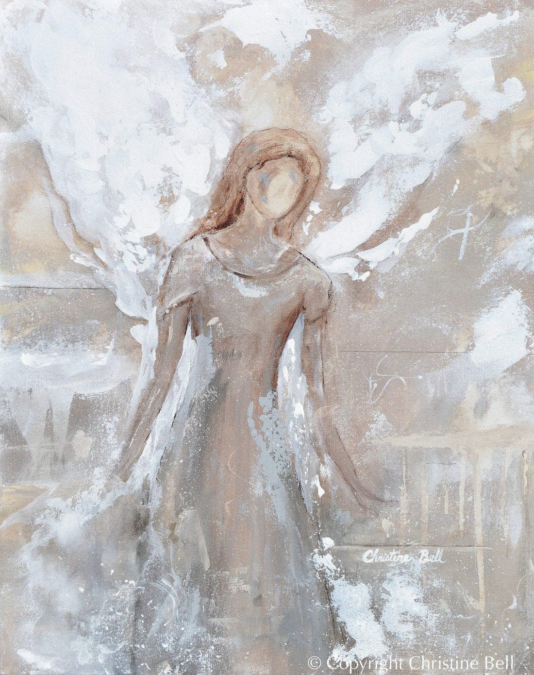 Angel Paintings abstract art guardian angels spiritual wall art decor ...