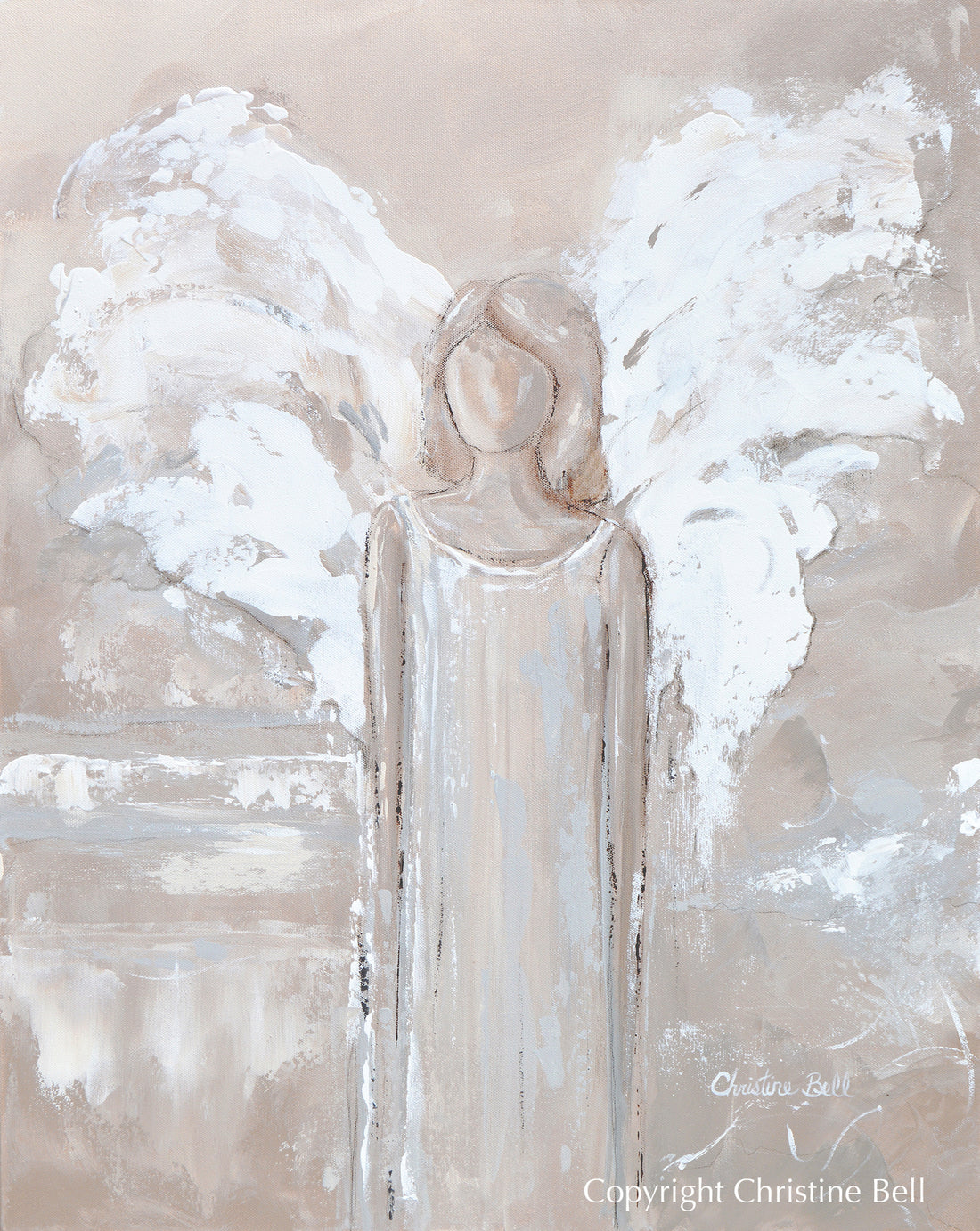 Angel Paintings abstract art guardian angels spiritual wall art decor ...
