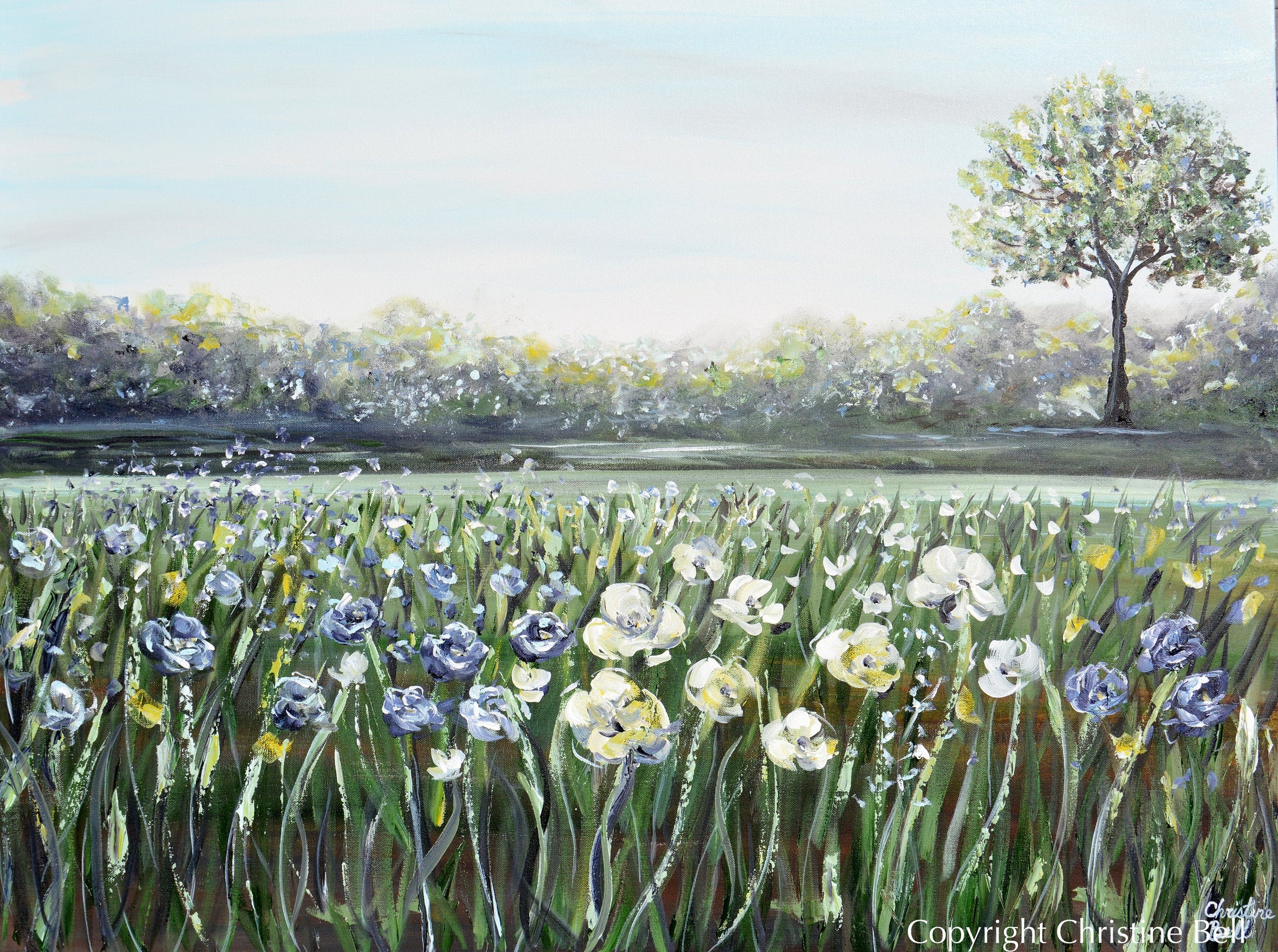Original Abstract Tree Paintings Blossoming Trees Art – Contemporary ...