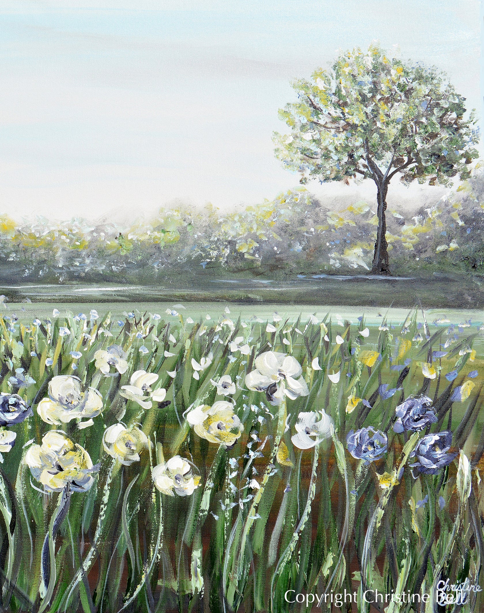 Original Abstract Tree Paintings Blossoming Trees Art – Contemporary ...