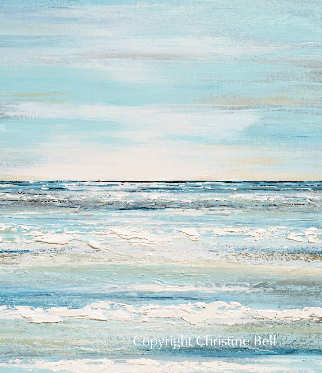 ORIGINAL Abstract Painting Coastal Beach Wall Art White Neutral Home ...