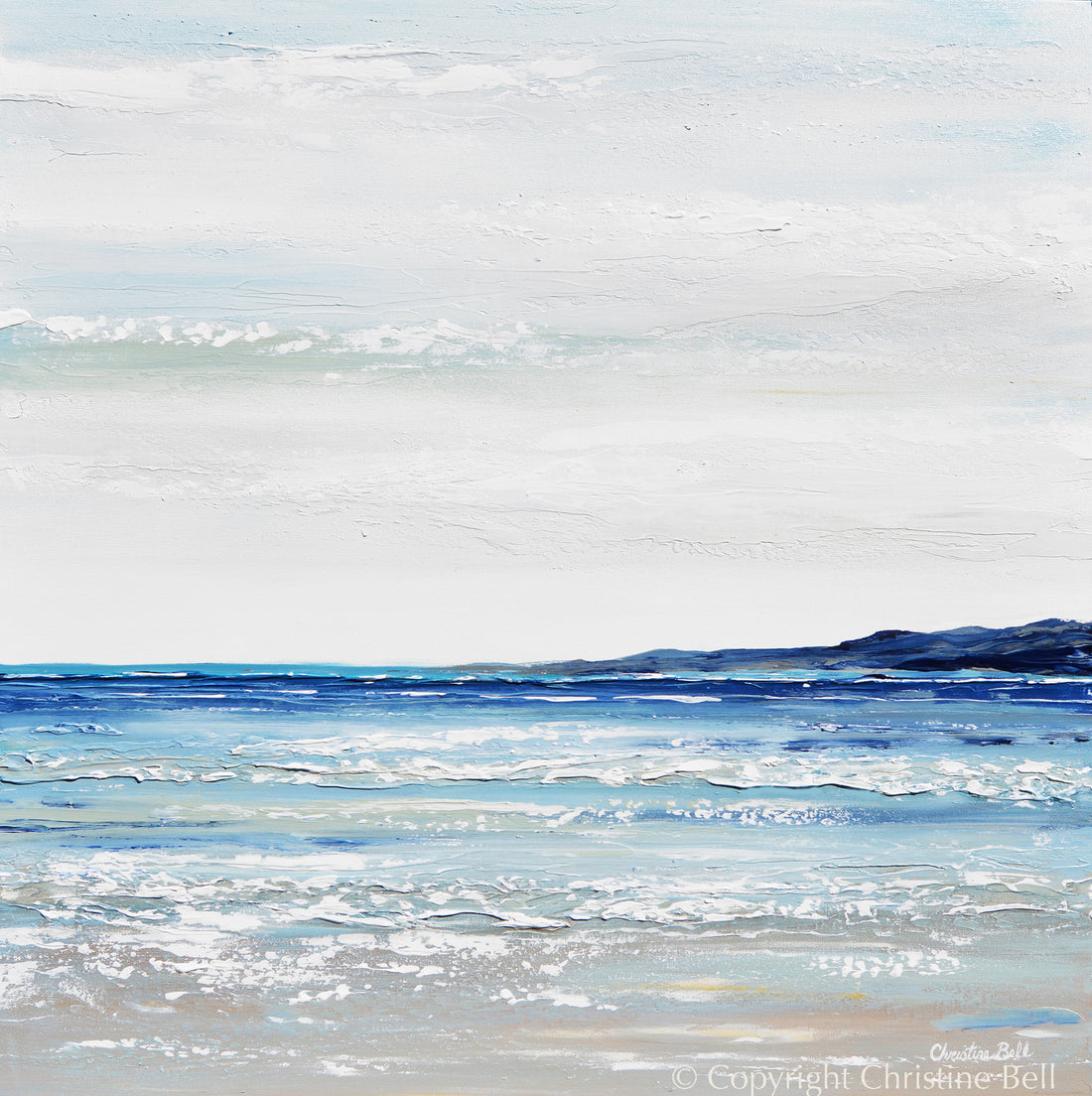 ORIGINAL Abstract Painting Seascape Coastal Wall Art Beach Home Decor ...