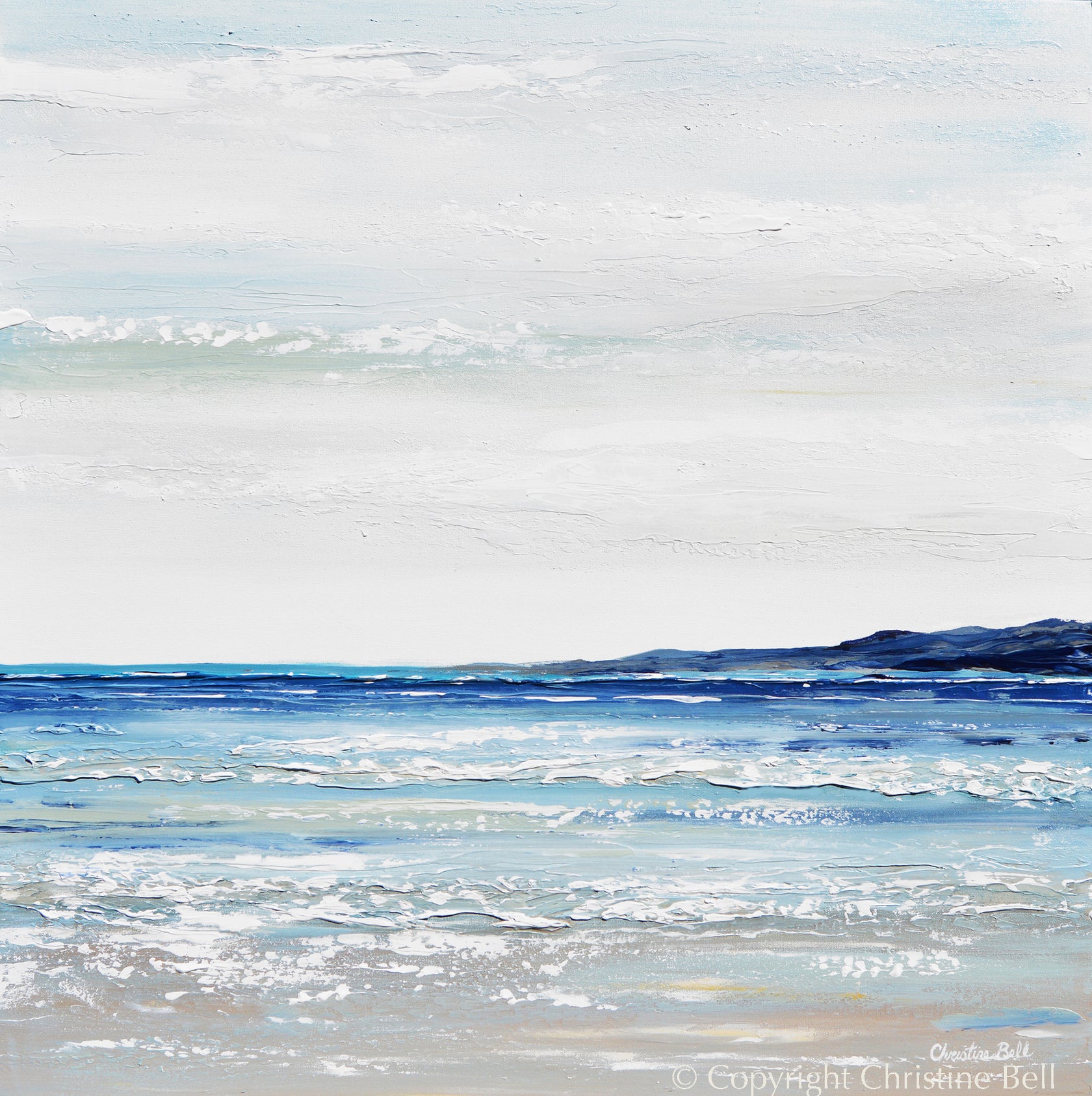 ORIGINAL Abstract Painting Seascape Coastal Wall Art Beach Home Decor ...