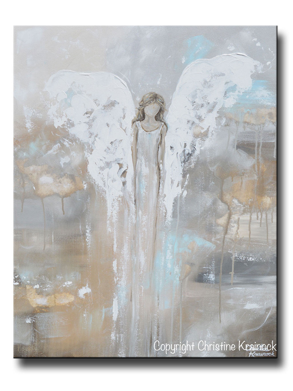 Angel Paintings abstract art guardian angels spiritual wall art decor ...