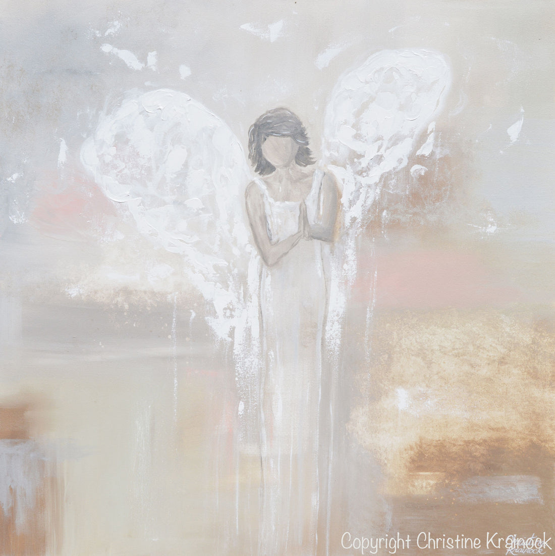 Angel Paintings abstract art guardian angels spiritual wall art decor ...