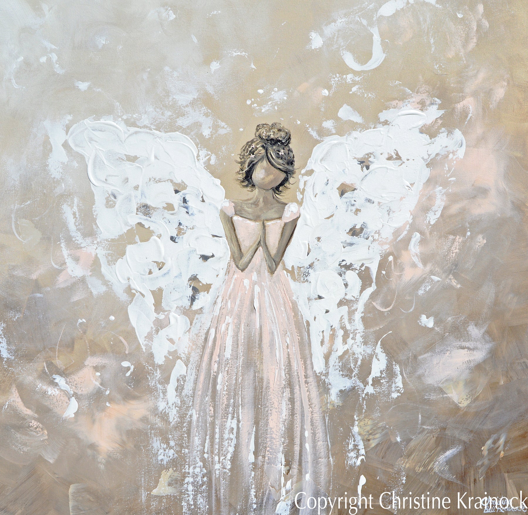 Angel Paintings abstract art guardian angels spiritual wall art decor ...