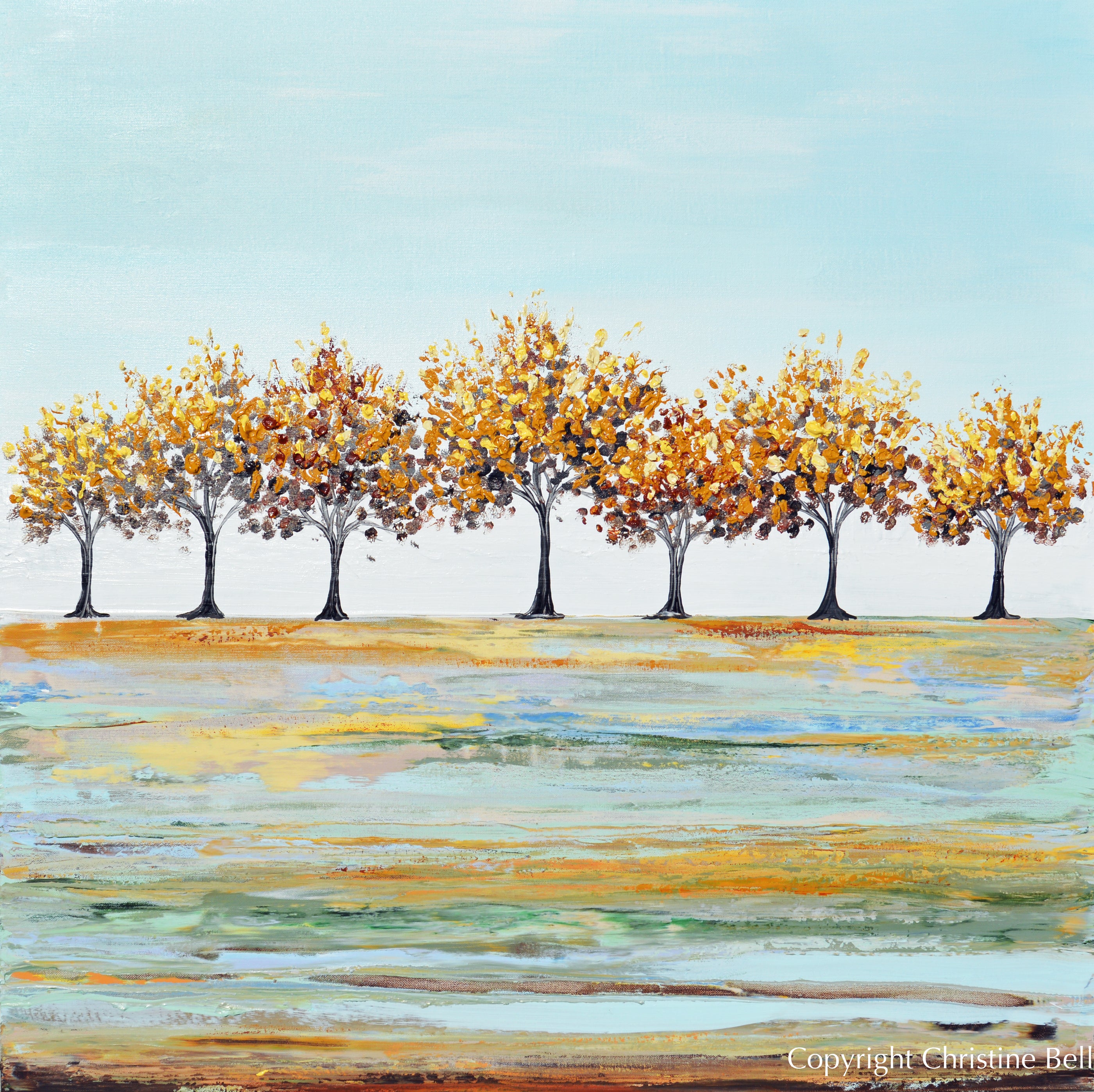 Original Abstract Tree Paintings Blossoming Trees Art – Contemporary ...