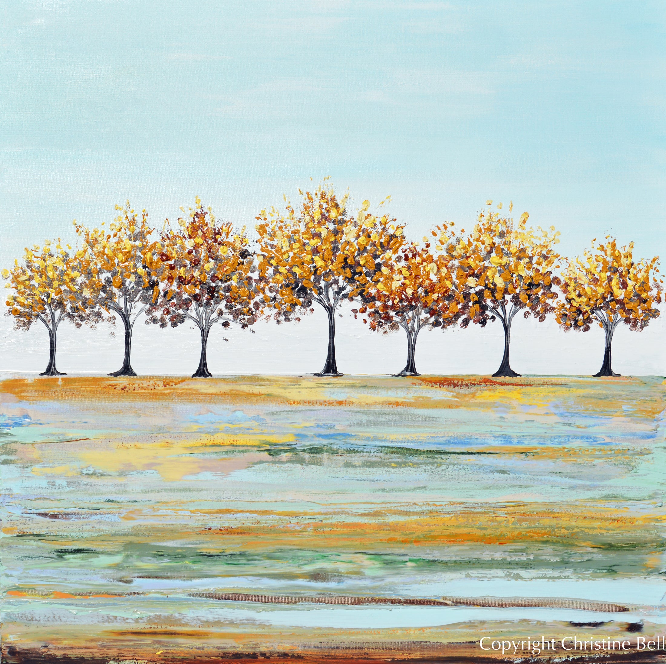Original Abstract Tree Paintings Blossoming Trees Art – Contemporary ...