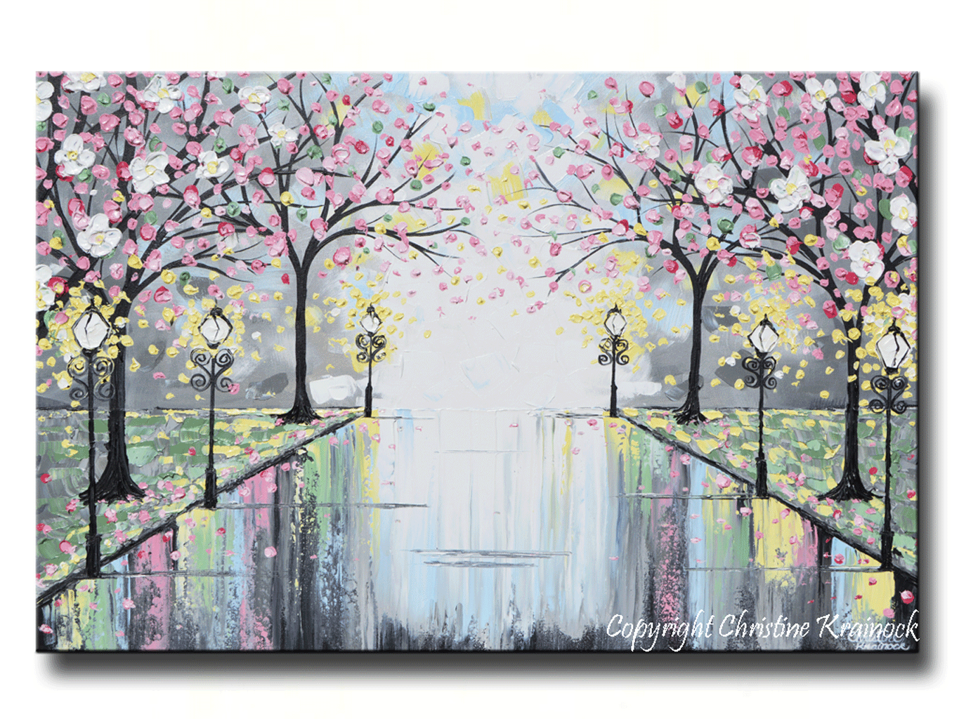 Original Abstract Tree Paintings Blossoming Trees Art – Contemporary ...