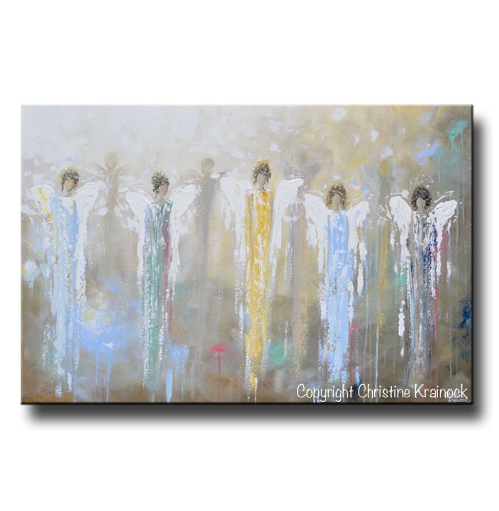 ORIGINAL Abstract Angels Painting Large Art Home Decor – Contemporary ...