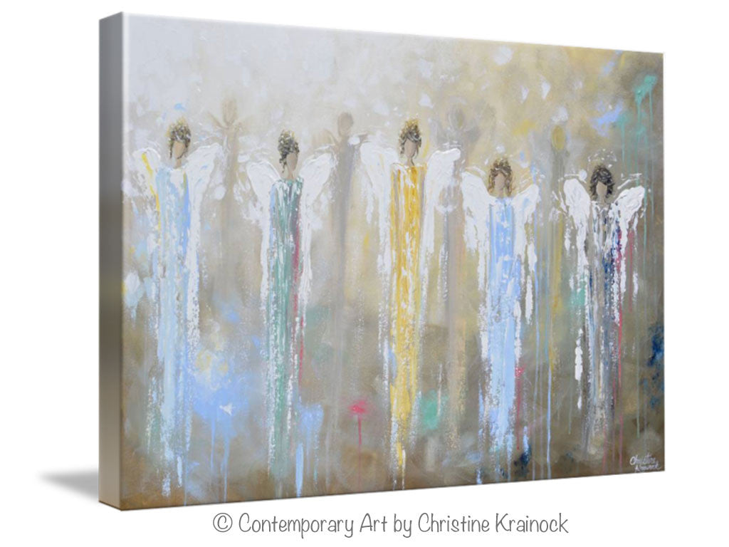 GICLEE PRINT Art Abstract 5 Angels Painting ~ Joyful Heart Foundation ...