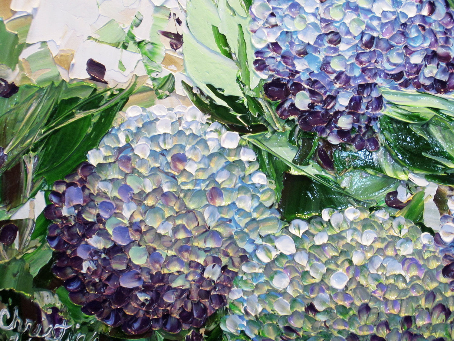 GICLEE PRINT Art Abstract Painting Hydrangea Flowers Floral Impasto La ...