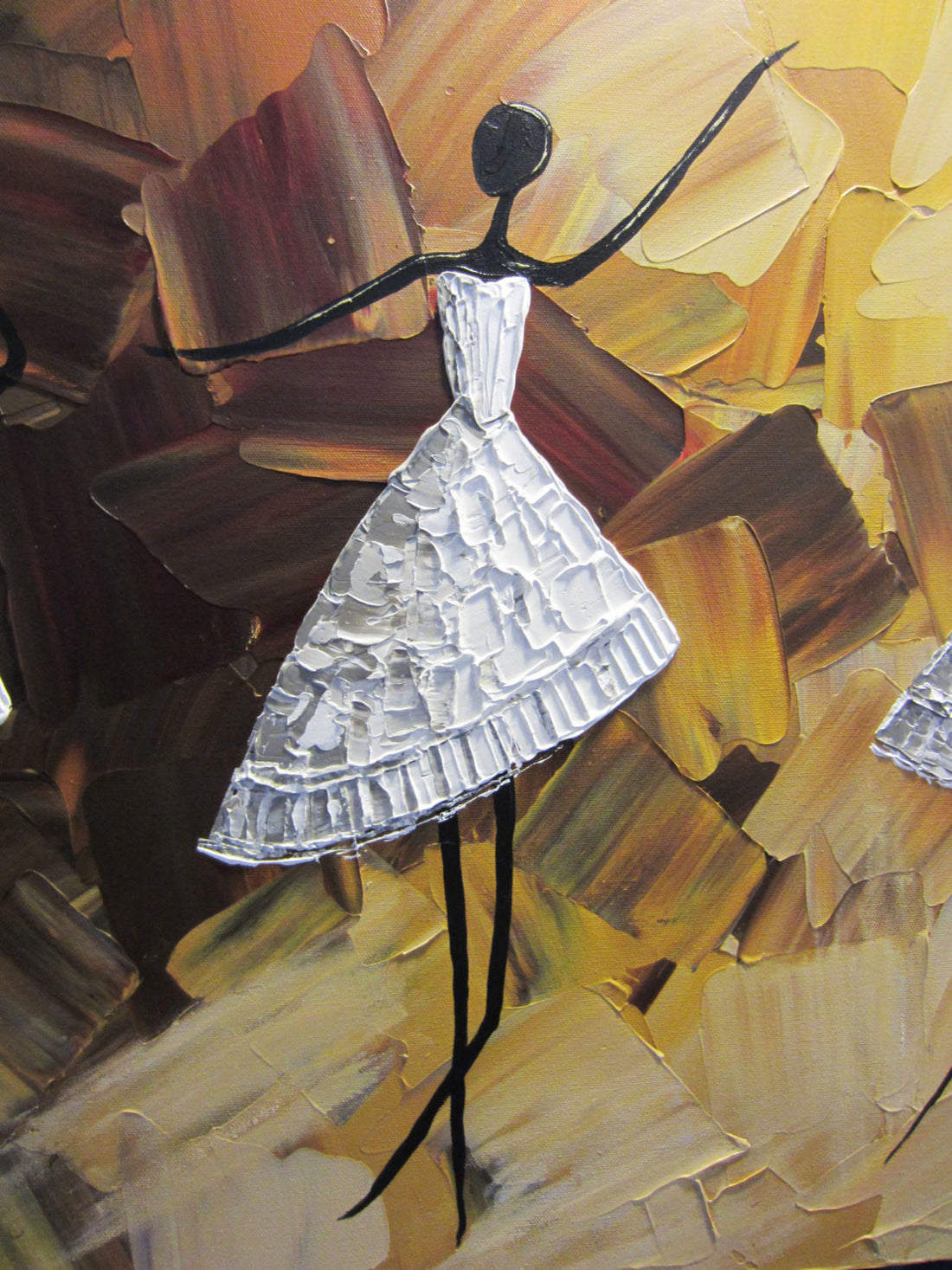 SOLD ORIGINAL Abstract Dancer Painting White Dress Ballet Dance Textur ...